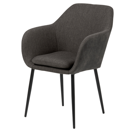 JONDES Chaise rembourrée avec accoudoirs gris - Selsey